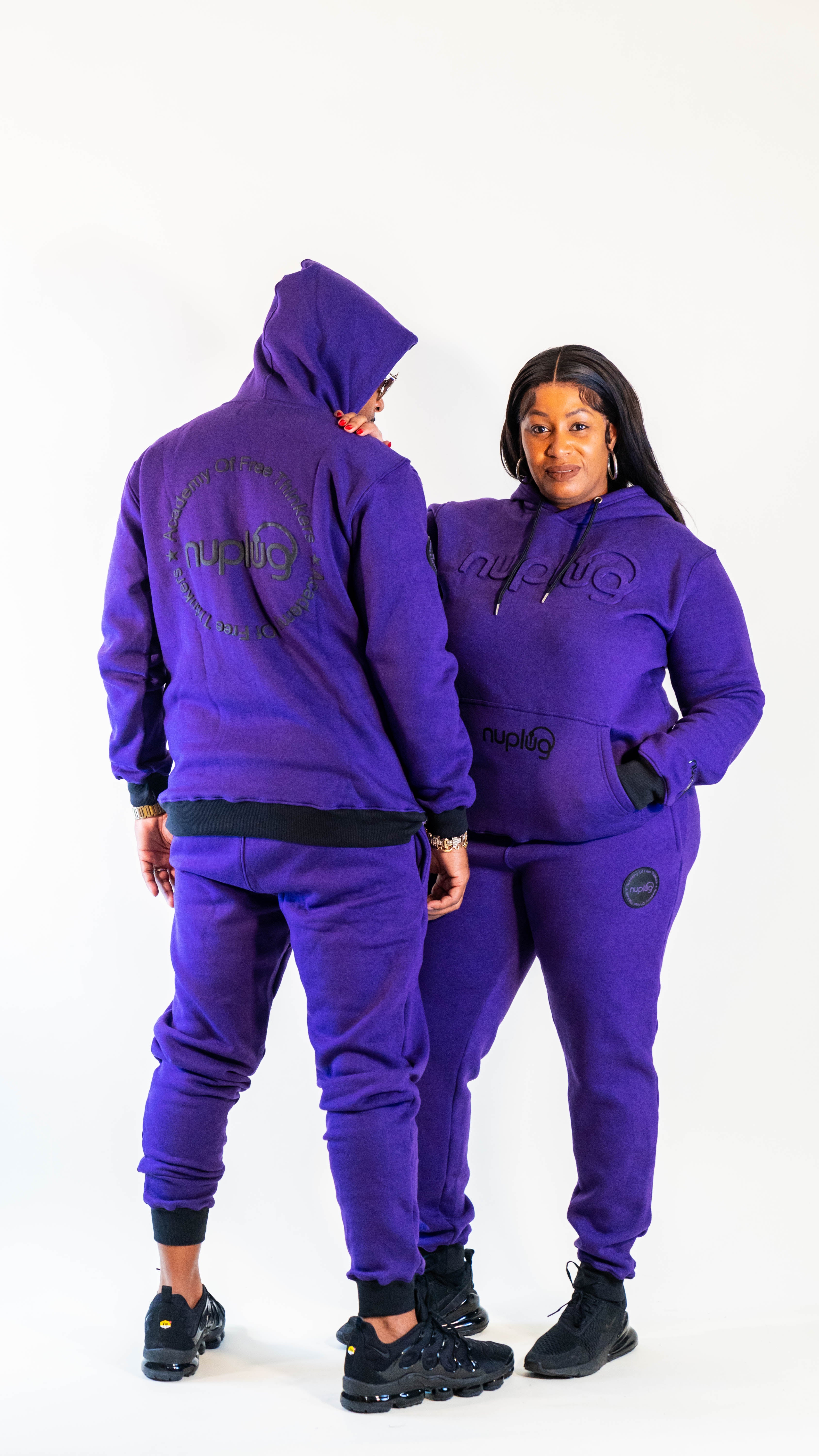 Purple and Black Academy of Free Thinkers Hoodie Set – nuplug-apparel